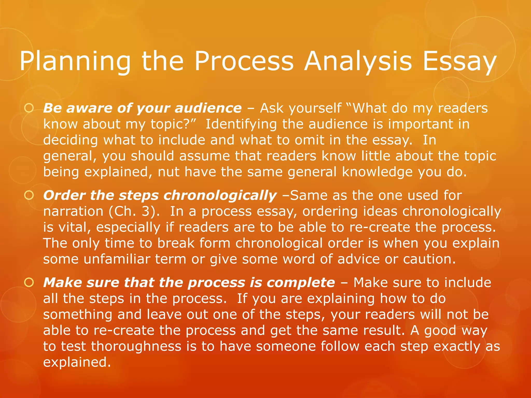 Process analysis essay | PPTX