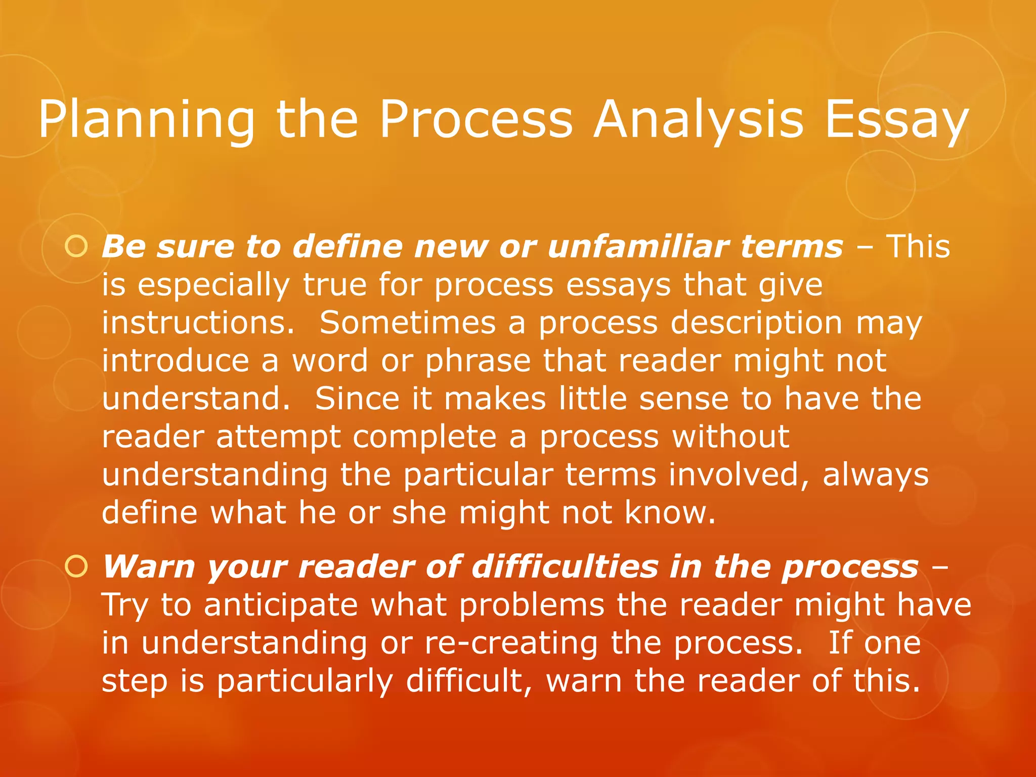Process analysis essay | PPTX