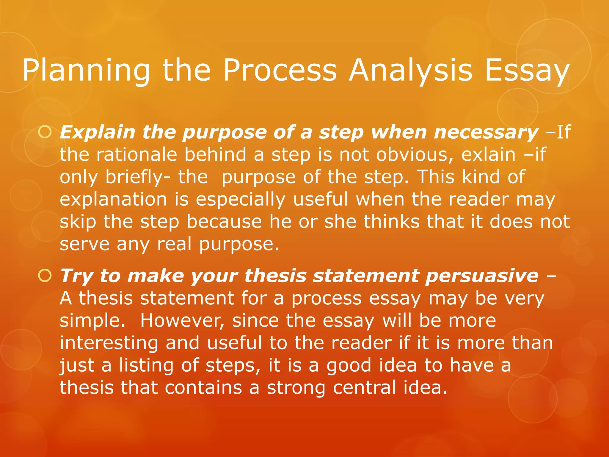 Process analysis essay | PPTX