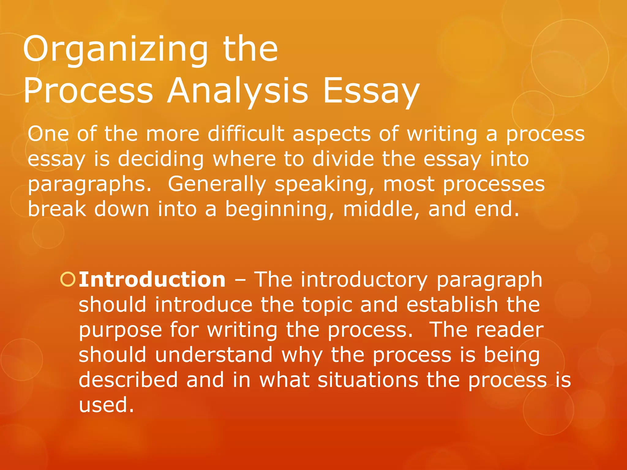 Process analysis essay | PPTX