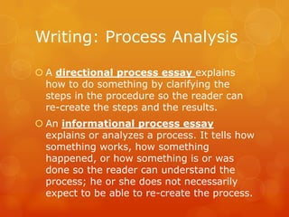 Process analysis essay | PPTX
