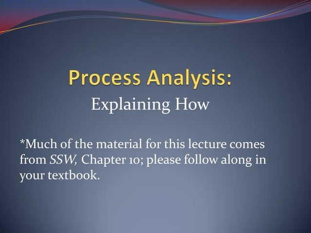 Process analysis essays | PPT