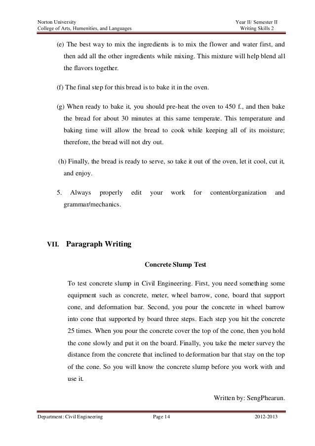 Process analysis paragraph