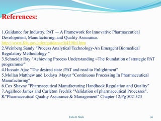 Process analytical techniques Esha shah | PDF