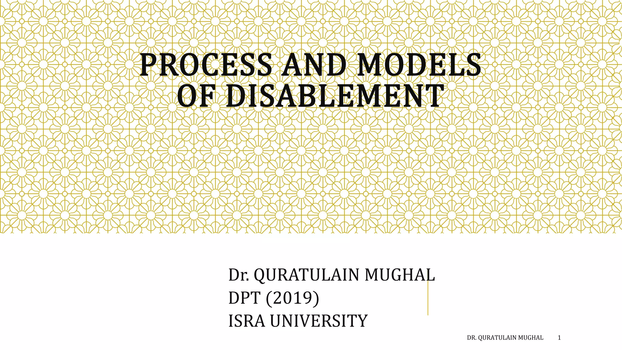 Process and models of disablement | PPTX