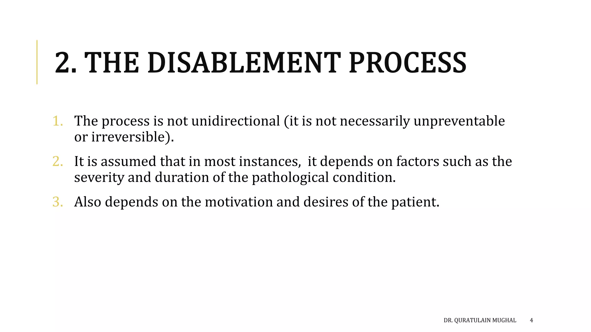 Process and models of disablement | PPTX