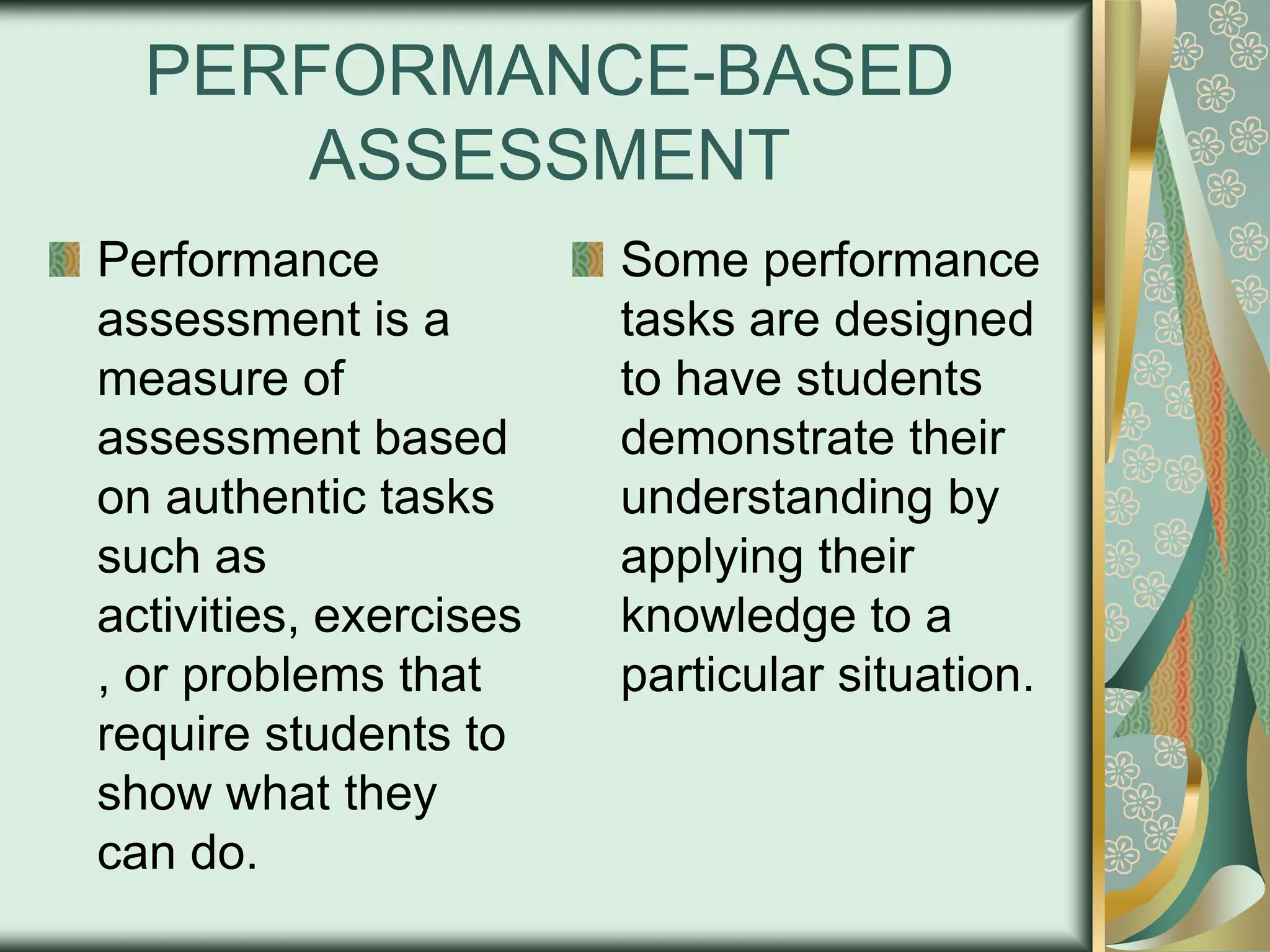 Process and product performane-based assessment | PPTX