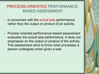 Process and product performane-based assessment | PPTX