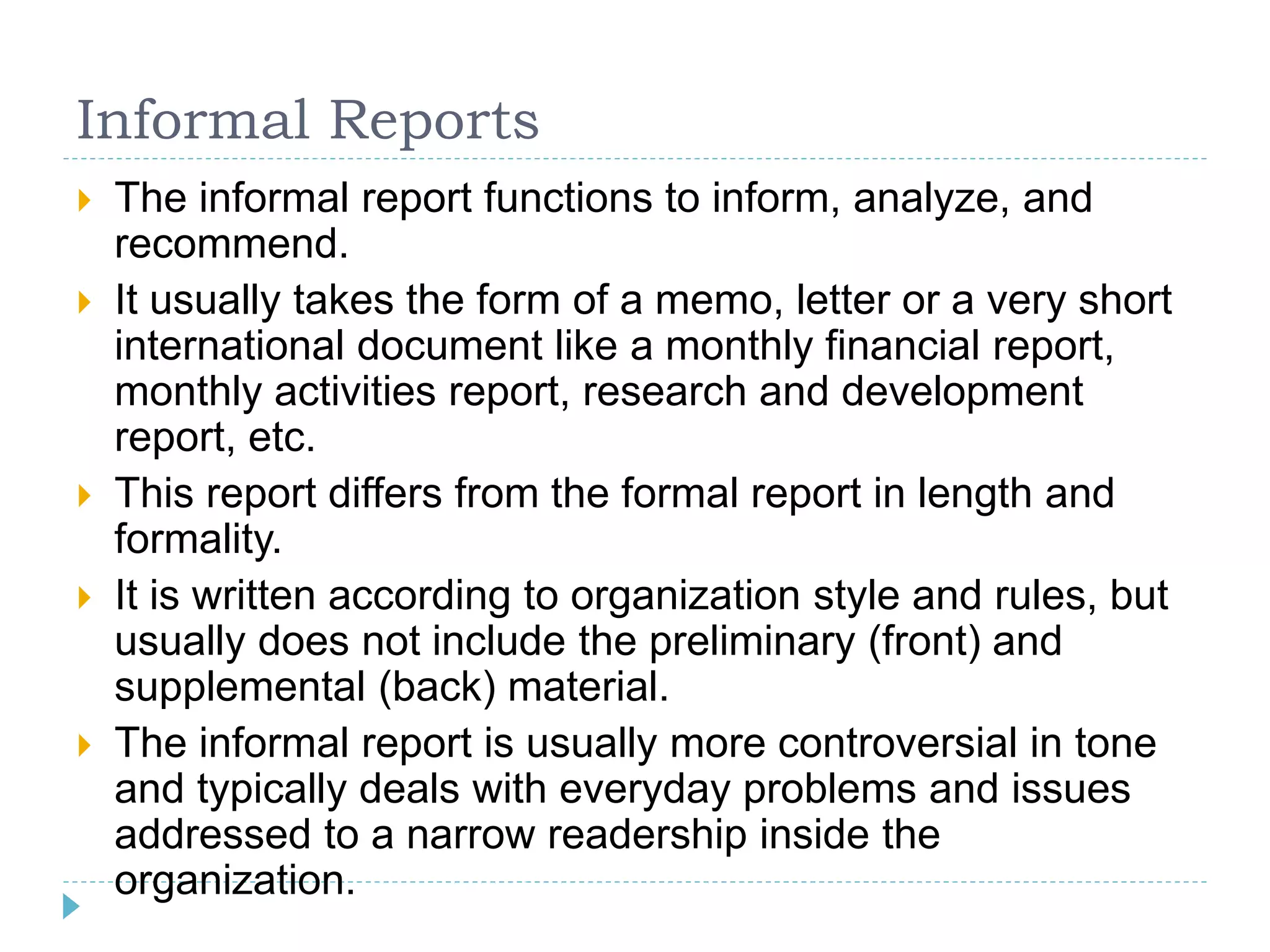 Process and structuring the report | PPTX