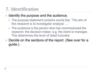 Process and structuring the report | PPTX