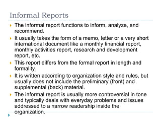 Process and structuring the report | PPTX