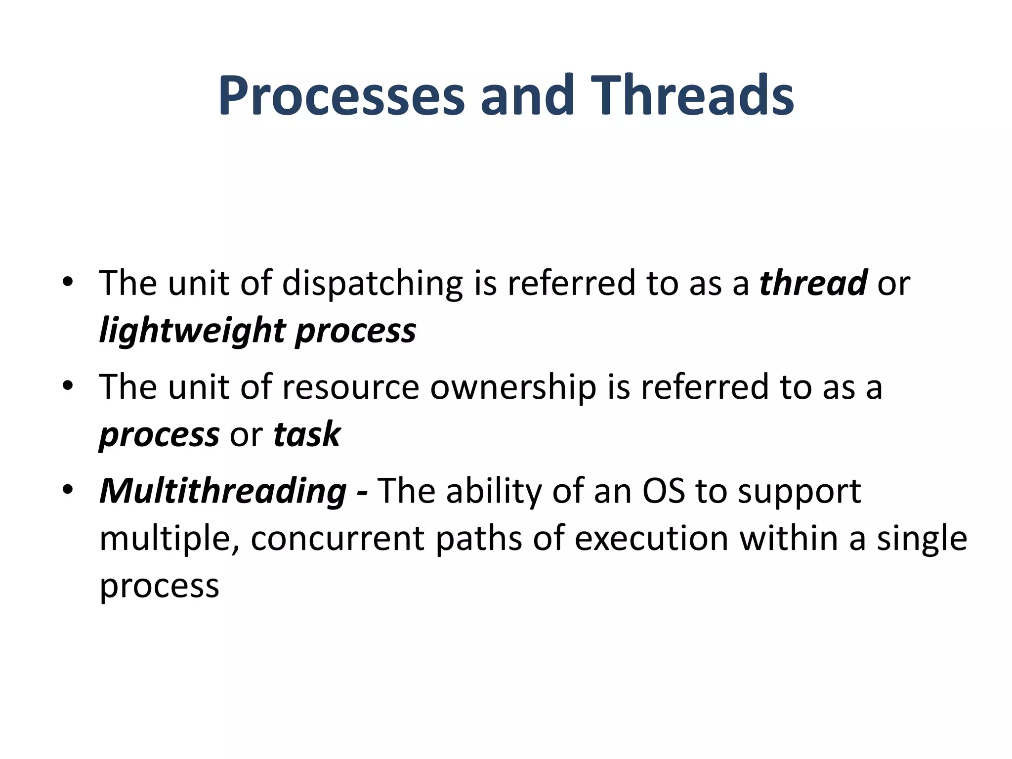 Process And Threadpptx Operating Systems Computer Software And