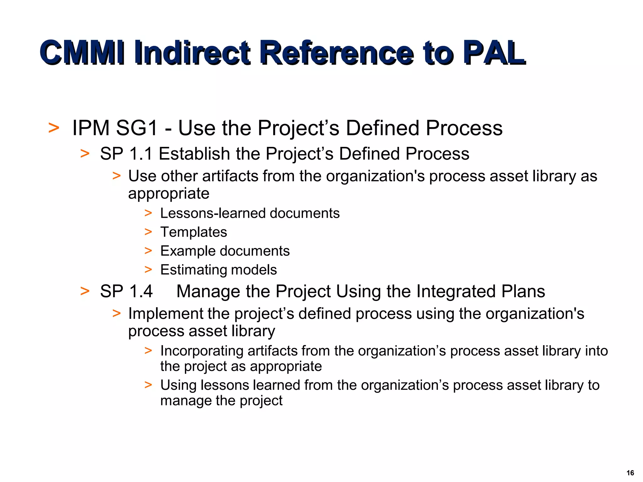 Process asset library as process improvement and knowledge sharing tool ...