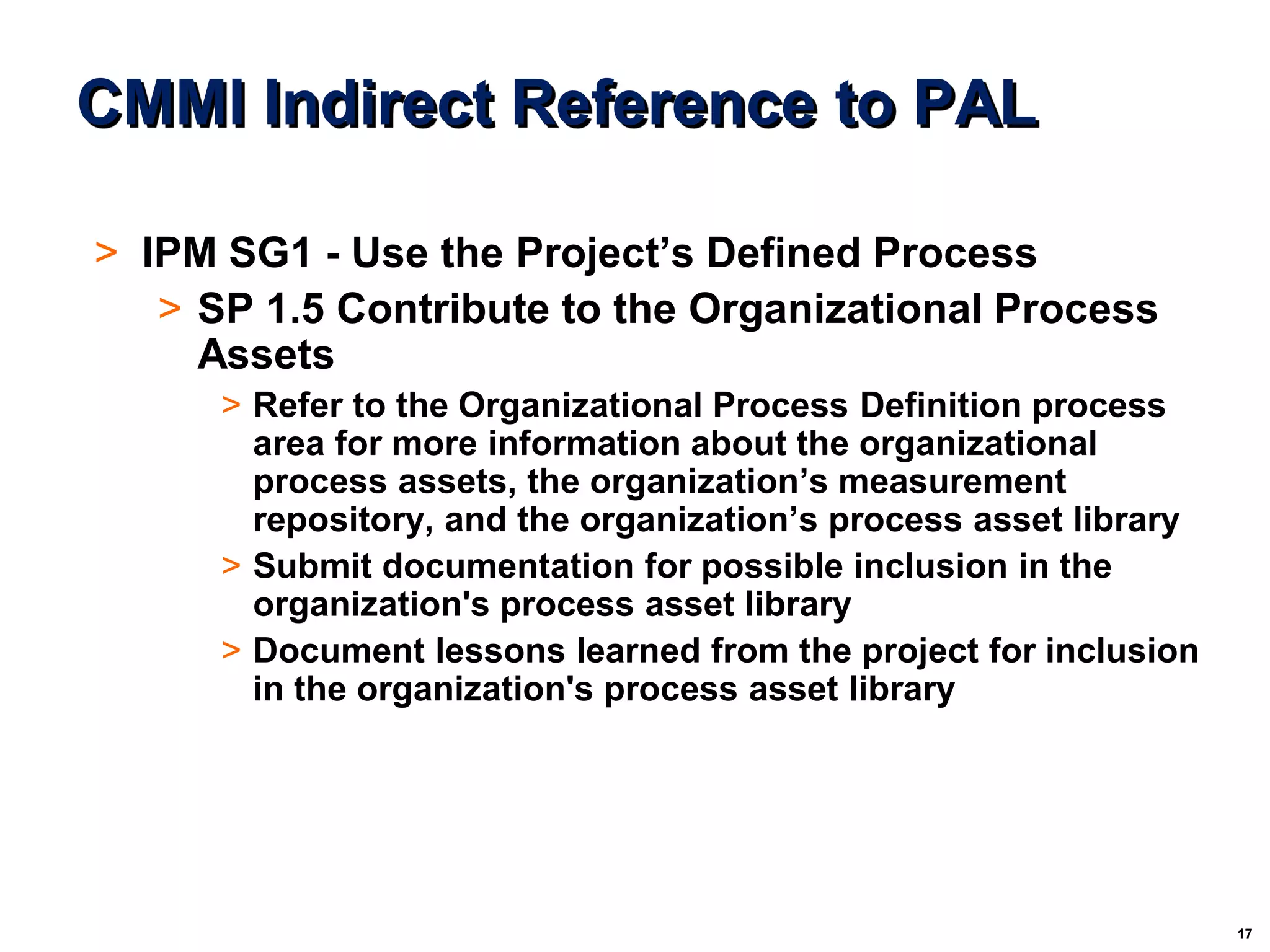 Process asset library as process improvement and knowledge sharing tool ...