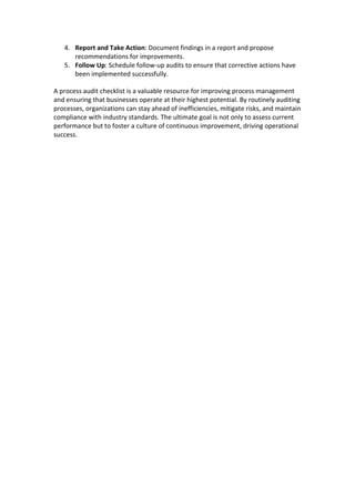 Unlock Efficiency with a Process Audit Checklist 🔍 | PDF