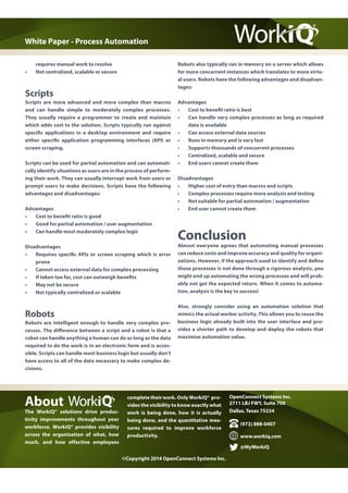 The Basics of Process Automation – A White Paper from WorkiQ | PDF