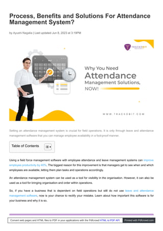 Process, Benefits and Solutions For Attendance Management System.pdf