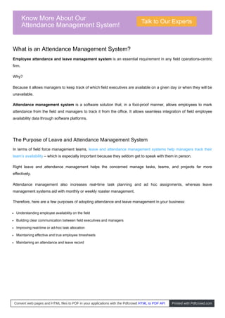 Process, Benefits and Solutions For Attendance Management System.pdf