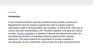 Process Capability: A Key to Quality and Performance in Manufacturing | PPT