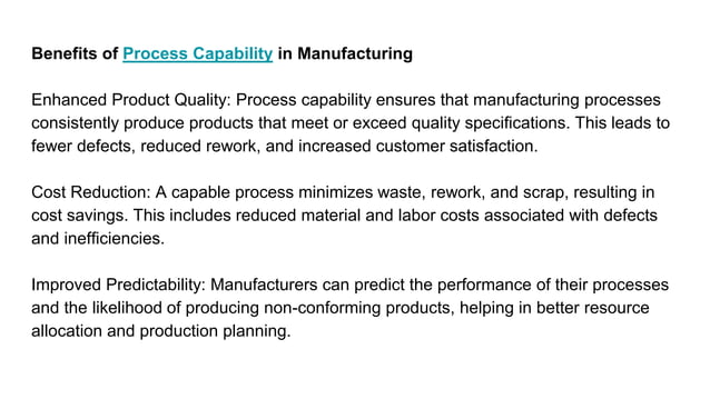 Process Capability in Manufacturing: Achieving Excellence in Quality | PPT