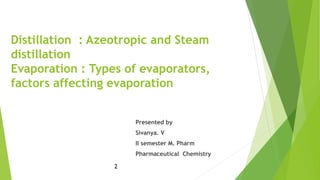 Distillation and Evaporation | PPTX
