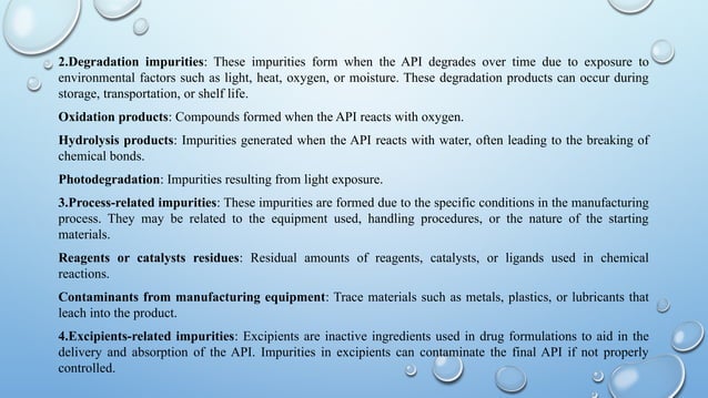 Process Chemistry (Case Study and Impurities in APIs) | PPTX
