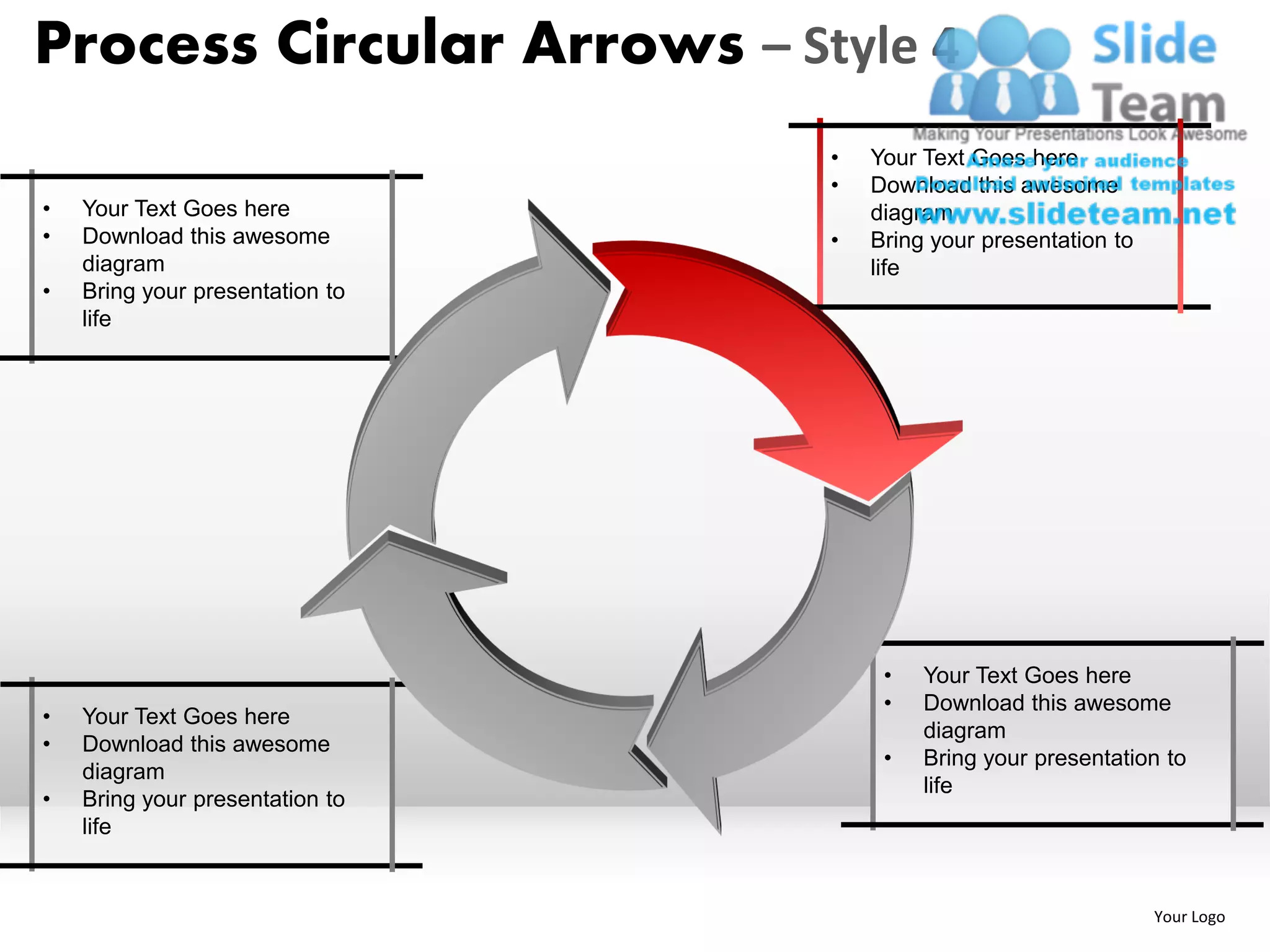 Process circular arrows 4 powerpoint presentation slides ppt templates ...