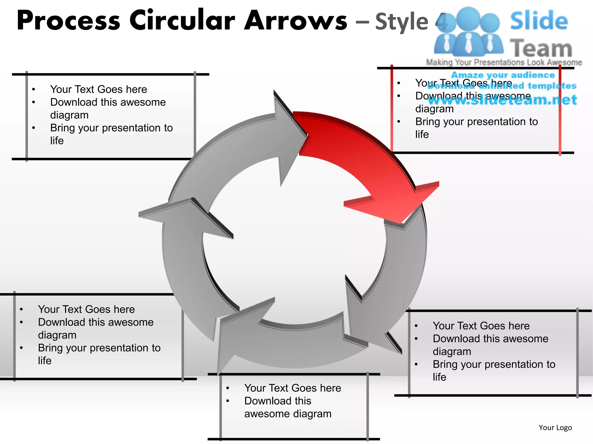 Process circular arrows 4 powerpoint presentation slides ppt templates ...