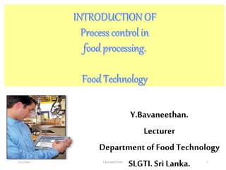 Process control introduction | PPTX