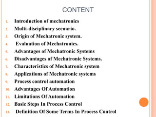 mechatronics ,Process control & automation | PPTX