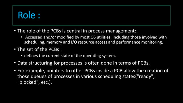 Process control block(PCB) | PPTX | Operating Systems | Computer Software and Applications
