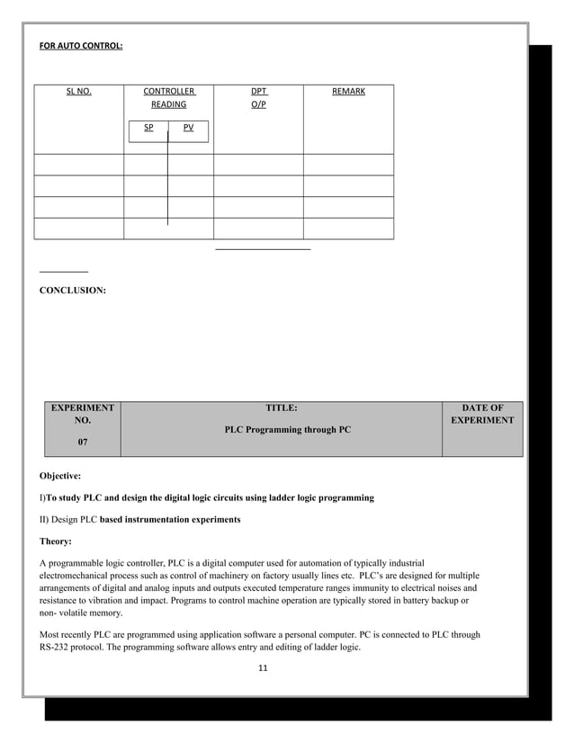 Process control lab manual | DOC
