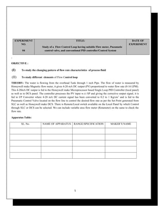 Process control lab manual | DOC