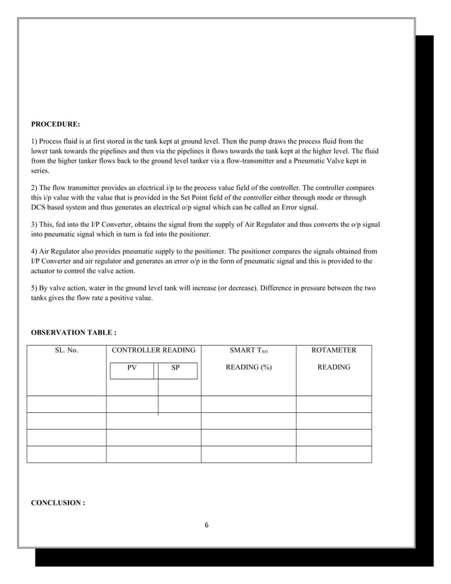Process control lab manual | DOC