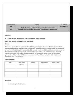 Process control lab manual | DOC