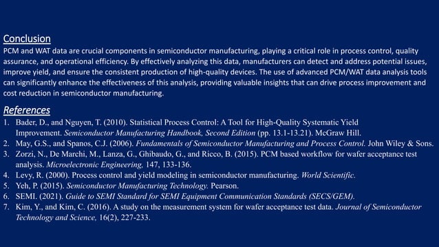 Process Control Monitoring (PCM) and Wafer Acceptance Test (WAT) in the ...