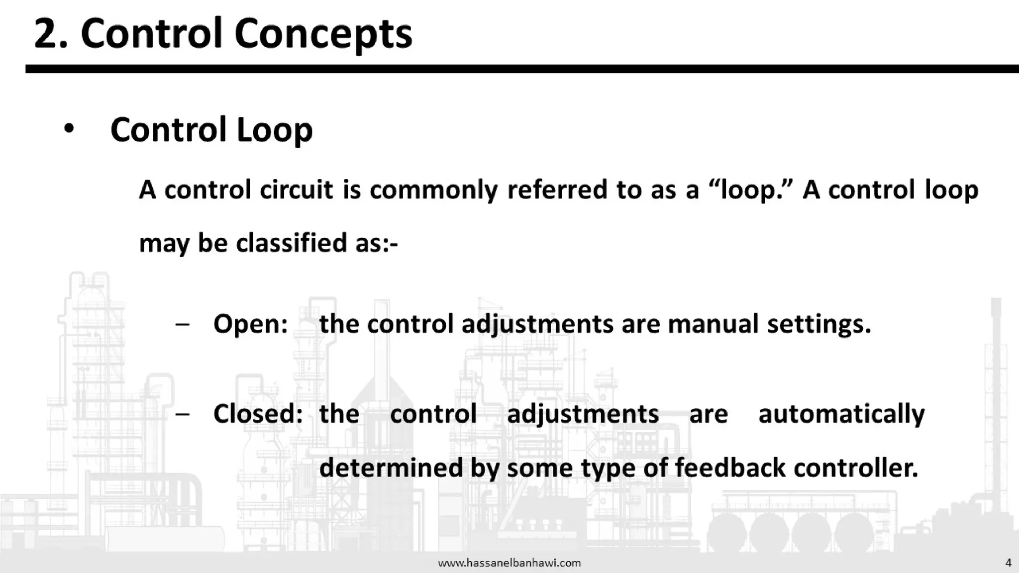 Process control presentation on concepts, feedback loop, sensors ...