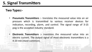 Process control presentation on concepts, feedback loop, sensors, transmetters, controllers and ...