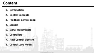 Process control presentation on concepts, feedback loop, sensors ...