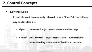 Process control presentation on concepts, feedback loop, sensors, transmetters, controllers and ...
