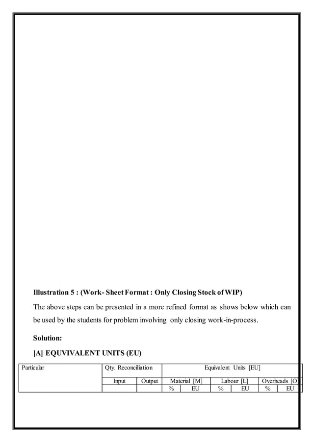 Process costing with case study mcom -1 | DOCX