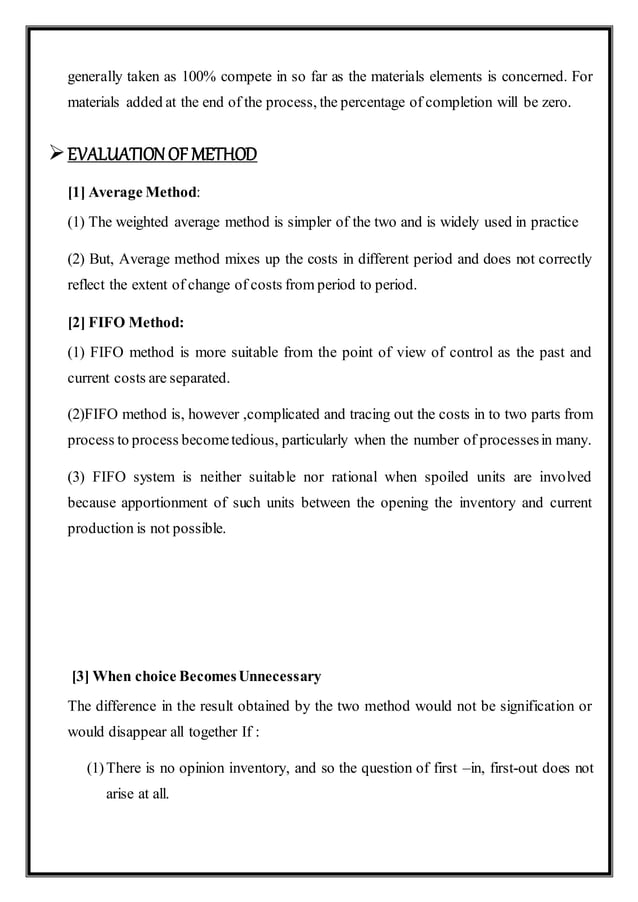 Process costing with case study mcom -1 | DOCX