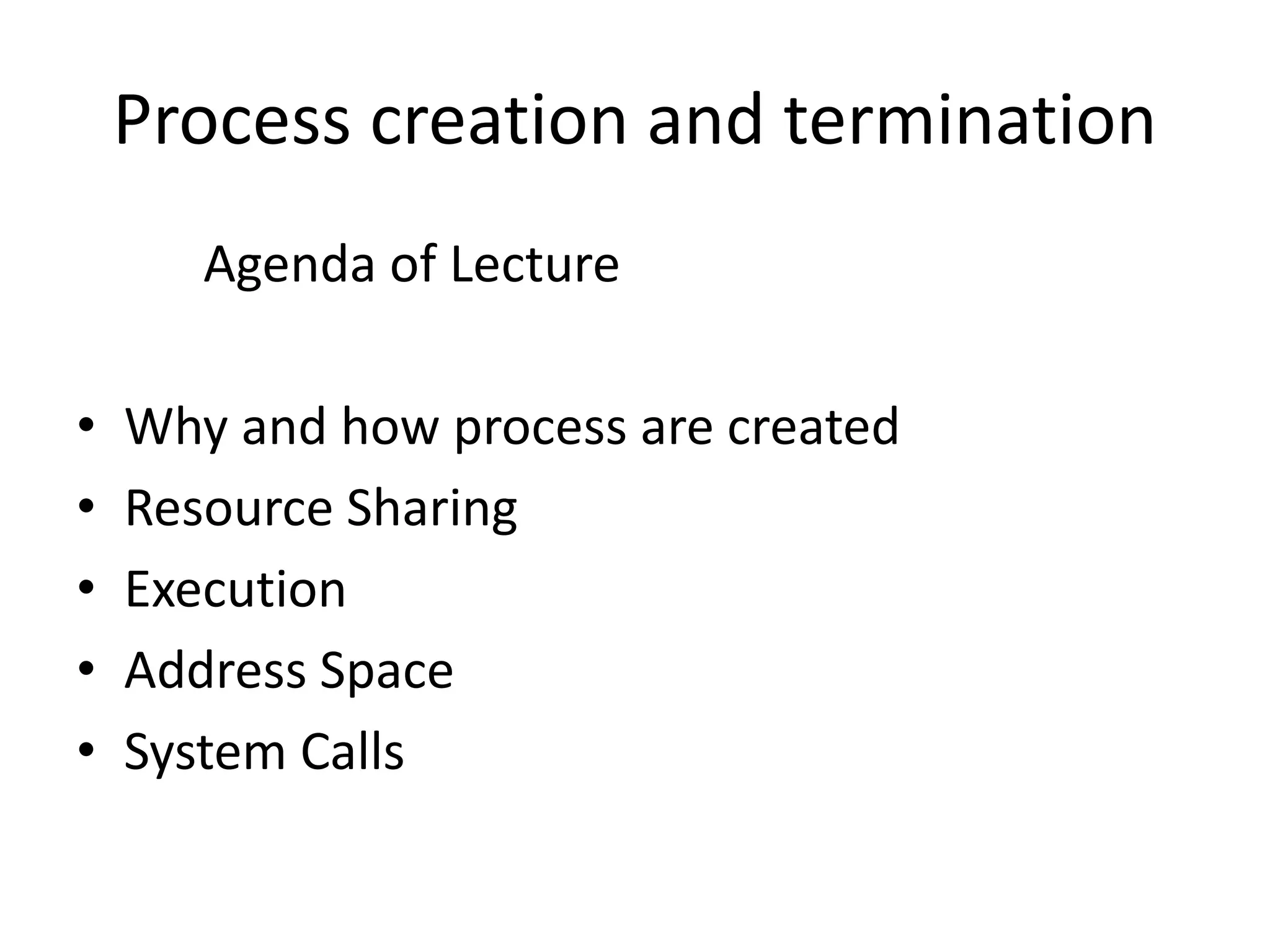Process creation and termination In Operating System | PPTX