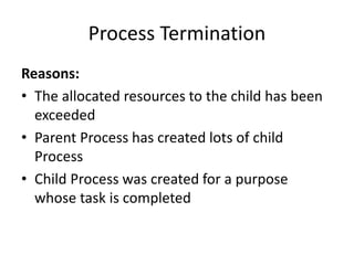 Process creation and termination In Operating System | PPTX