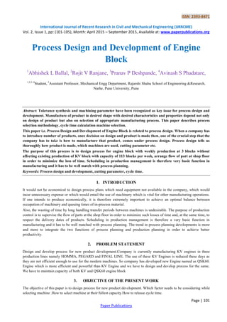 Process Design and Development of Engine Block | PDF