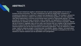 Process Design & Development for Manufacture of Biolubricants (1).pptx