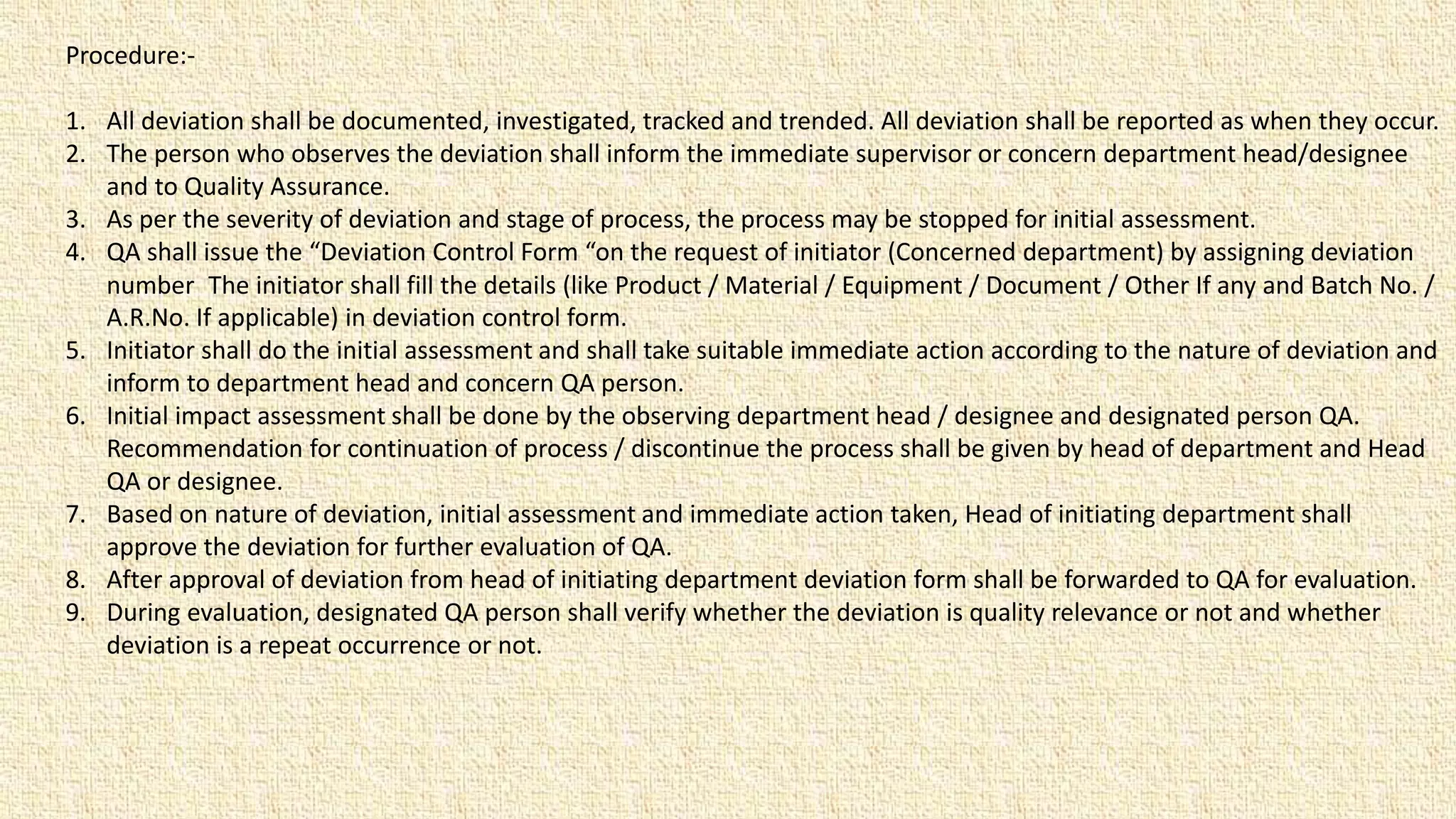 Process Deviation Pptx