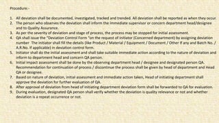 Process deviation | PPTX