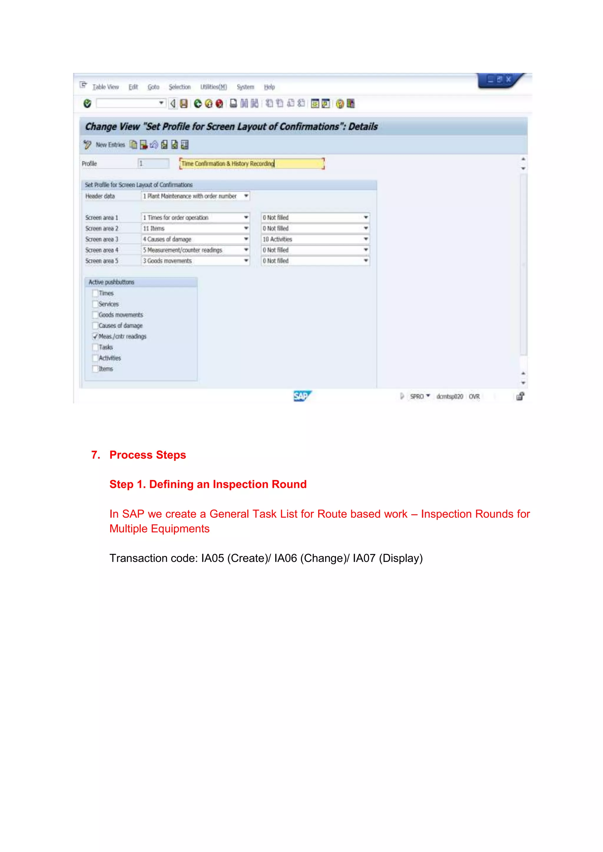 SAP PM: Inspection Rounds & Operation Account Assignment | DOCX
