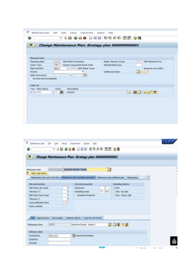 Sap Pm Inspection Rounds And Operation Account Assignment Docx Technology And Computing